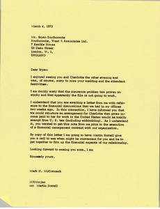 Letter from Mark H. McCormack to Bryan Southcombe - Digital Commonwealth