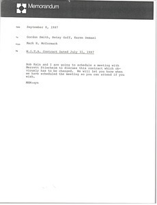 Memorandum from Mark H. McCormack to Gordon Smith - Digital Commonwealth