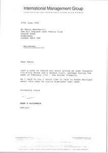 Letter from Mark H. McCormack to Barry Weatherill - Digital Commonwealth