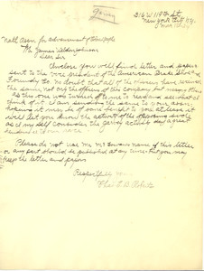 Letter from Charles E. B. Roberts to James Weldon Johnson - Digital ...