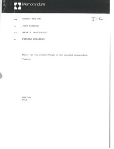 Memorandum from Mark H. McCormack to John Simpson - Digital Commonwealth