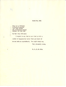 Letter from W. E. B. Du Bois to Lenora G. Robinson - Digital Commonwealth