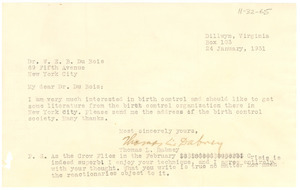 Letter from Thomas L. Dabney to W. E. B. Du Bois - Digital Commonwealth