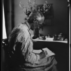 Harvey Cushing doing the operation sketch in his dressing room at the 2 ...