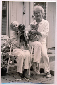 Irene & Florence Larson & the doggies - Digital Commonwealth