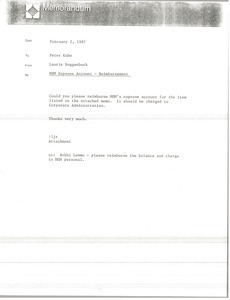 Memorandum from Laurie Roggenburk to Peter Kuhn - Digital Commonwealth