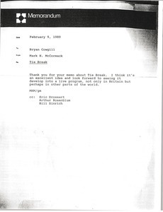 Memorandum from Mark H. McCormack to Bryan Cowgill - Digital Commonwealth