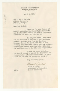 Letter from Alvin H. Jones to W. E. B. Du Bois - Digital Commonwealth