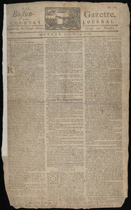 The Boston-Gazette, and Country Journal, 4 January 1768 - Digital ...
