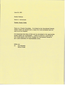 Memorandum from Mark H. McCormack to Shelly Saltman - Digital Commonwealth