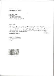 Letter from Mark H. McCormack to Tal Ross - Digital Commonwealth