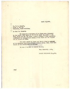 Letter from the Crisis to T. W. Bennett - Digital Commonwealth