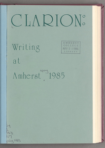 Clarion: Writing at Amherst, 1985 - Digital Commonwealth