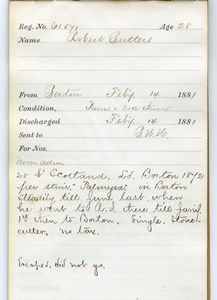 Tewksbury Almshouse Intake Record: Butters, Robert - Digital Commonwealth