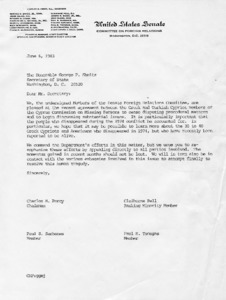 Letter from Charles H. Percy to George P Shultz - Digital Commonwealth