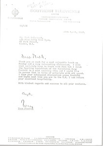 Letter from Tony Preston to Mark H. McCormack - Digital Commonwealth