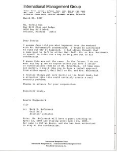 Letter from Laurie Roggenburk to Terrie Cox - Digital Commonwealth
