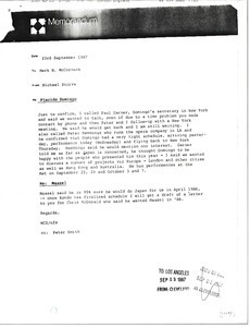 Memorandum from Michael Storrs to Mark H. McCormack - Digital Commonwealth