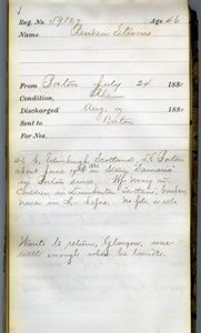 Tewksbury Almshouse Intake Record: Stevens, Reuben - Digital Commonwealth