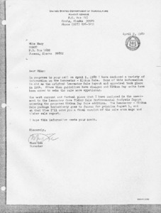 Letter to Mike Macy from Marc Lee enclosing information on the ...