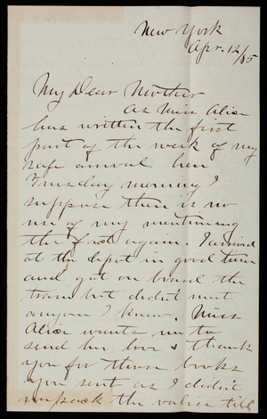Edward Pearce Casey to Emma Weir Casey, April 12, 1885 - Digital ...