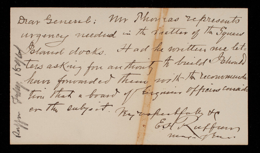 E. H. Ruffman to Thomas Lincoln Casey, February 1896 - Digital Commonwealth
