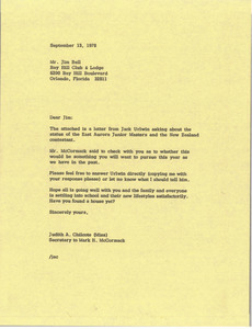 Letter from Judy A. Chilcote to Jim Bell - Digital Commonwealth
