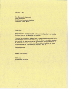 Letter from Mark H. McCormack to Thomas A. Quintrell - Digital Commonwealth