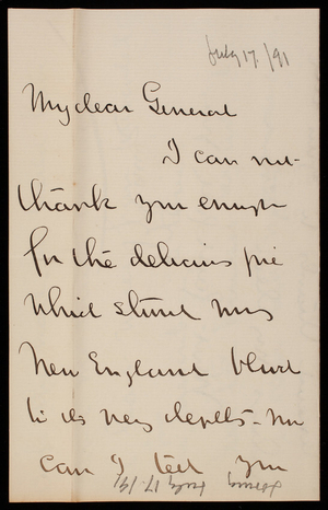 [Dr. Francis B. Loring to Thomas Lincoln Casey, July 17, 1891 - Digital ...
