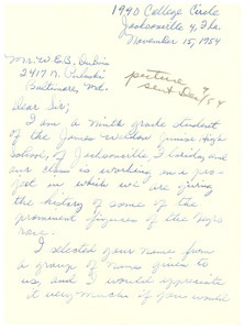 Letter from Geraldine White to W. E. B. Du Bois - Digital Commonwealth