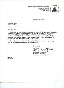 Correspondence: Letter from Catherine A. Offinger (WHOI - Research ...