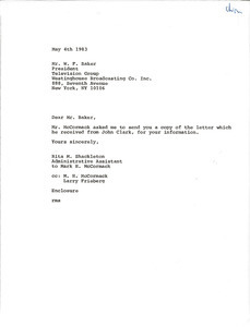 Letter from Rita M. Shackleton to W. F. Baker - Digital Commonwealth
