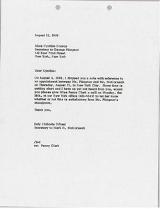 Letter from Judy A. Chilcote to Cynthia Conroy - Digital Commonwealth