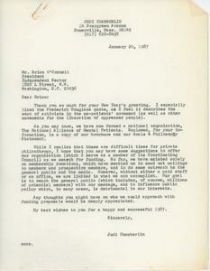 Letter from Judi Chamberlin to Brian O'Connell - Digital Commonwealth