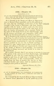 1793 Chap. 0054 An Act To Incorporate The Plantation Of Washington In ...