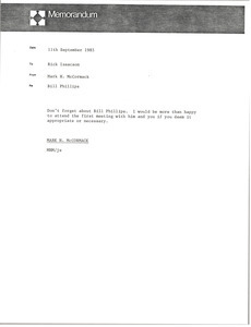 Memorandum from Mark H. McCormack to Rick Isaacson - Digital Commonwealth