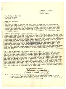Letter from Thomas L. Dabney to W. E. B. Du Bois - Digital Commonwealth
