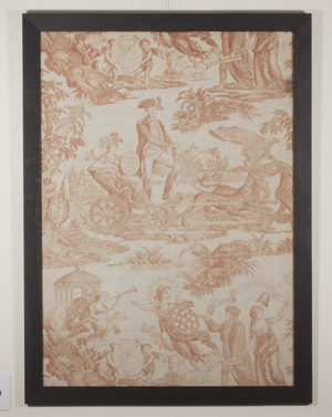 Framed toile fragment "American Independence" - Digital Commonwealth