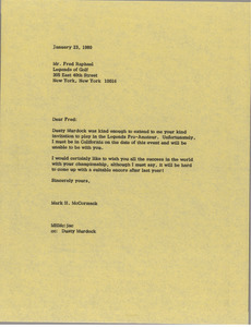 Letter from Mark H. McCormack to Fred Raphael - Digital Commonwealth