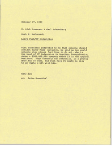 Memorandum from Mark H. McCormack to H. Rick Isaacson - Digital ...