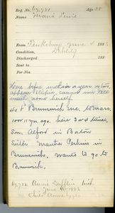 Tewksbury Almshouse Intake Record: Dufflin, Annie - Digital Commonwealth