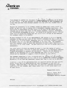 Letter to confirm placement of Lisa Beth Castleman as an intern ...