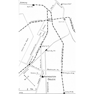 Map of Northeastern College campus and surrounding areas - Digital ...
