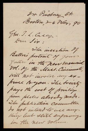 James Bugbee to Thomas Lincoln Casey, February 26, 1890 - Digital ...