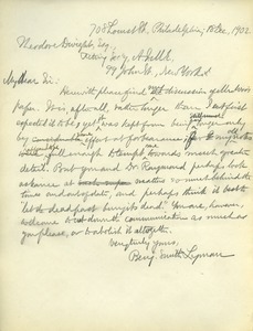 Letter from Benjamin Smith Lyman to Theodore Dwight - Digital Commonwealth