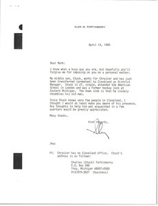 Letter from Glen W. Fortinberry to Mark H. McCormack - Digital Commonwealth