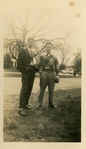 Photograph of former students Wallace Godfrey, class of 1949, and Earl ...
