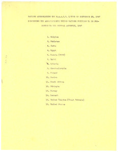 Nations acknowledging the NAACP letter of September 29, 1947 - Digital ...