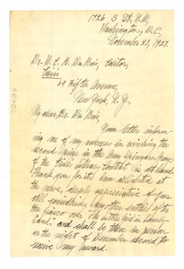 Letter from Brenda R. Moryck to W. E. B. Du Bois - Digital Commonwealth