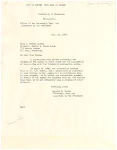 Letter from University of Minnesota to I. Myrtle Carden - Digital ...